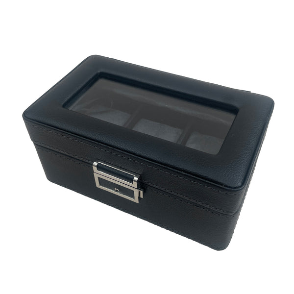 3 Slot Watch Box - Black - Olympic Swiss Watch