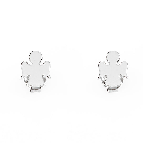 Amen Angel Earrings (Studs) - Silver - Olympic Swiss Watch