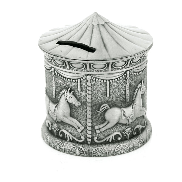 Pewter Carousel Money Box - Olympic Swiss Watch